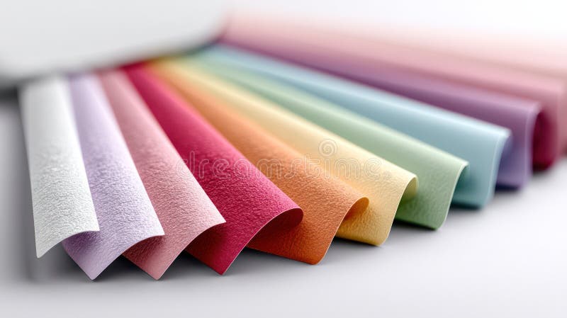 Vibrant Color Sample Sheets Displayed in Gradient Fan Layout Stock ...