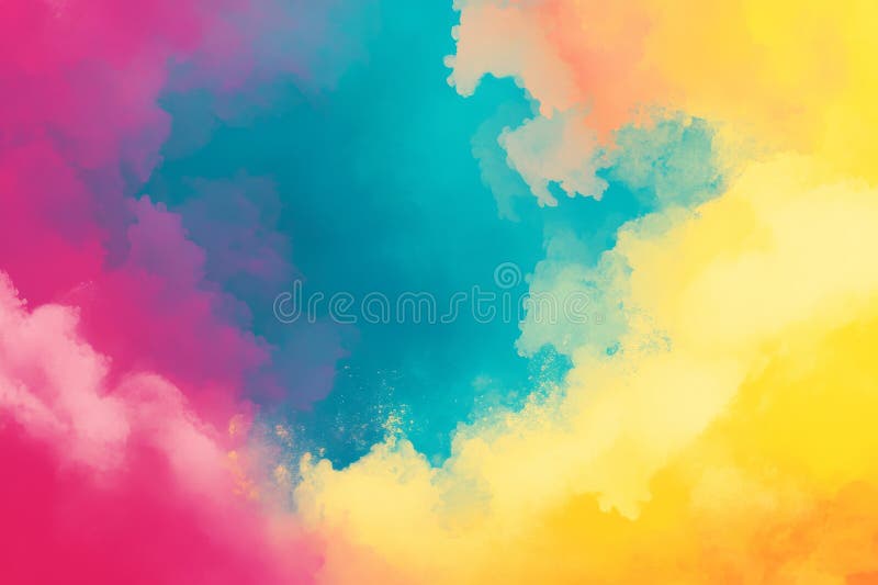 A Vibrant Color Smoke Background with Intense Yellow, Turquoise, and ...