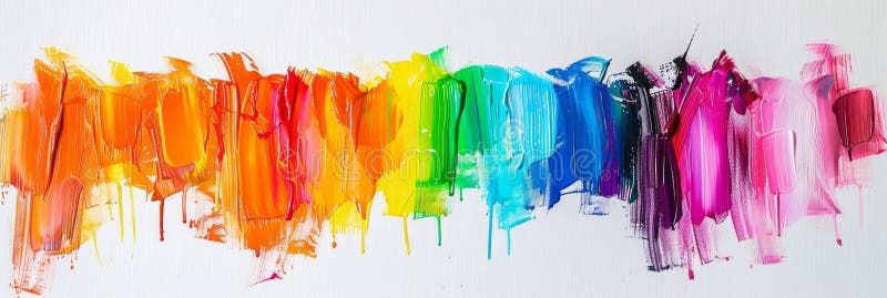 Vibrant Color Spectrum in Paint Strokes Stock Image - Image of acrylic ...