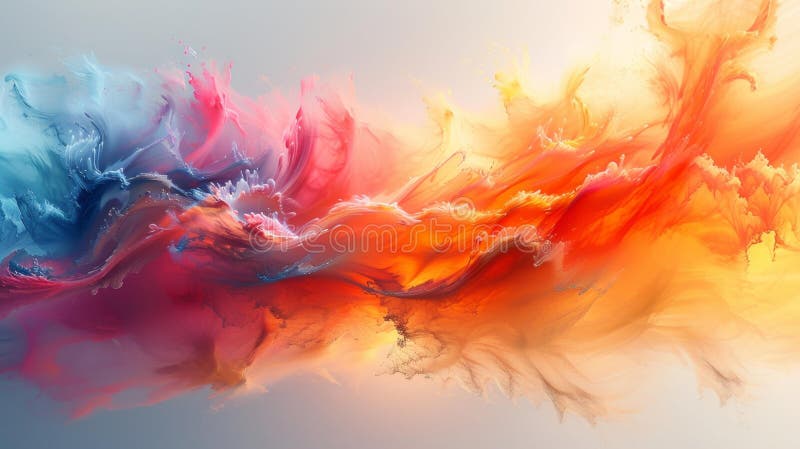 Vibrant Color Splash Abstract Art Generative Ai Stock Illustration ...