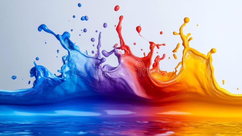 Vibrant Color Splash Abstract Art Painting Stock Illustration ...