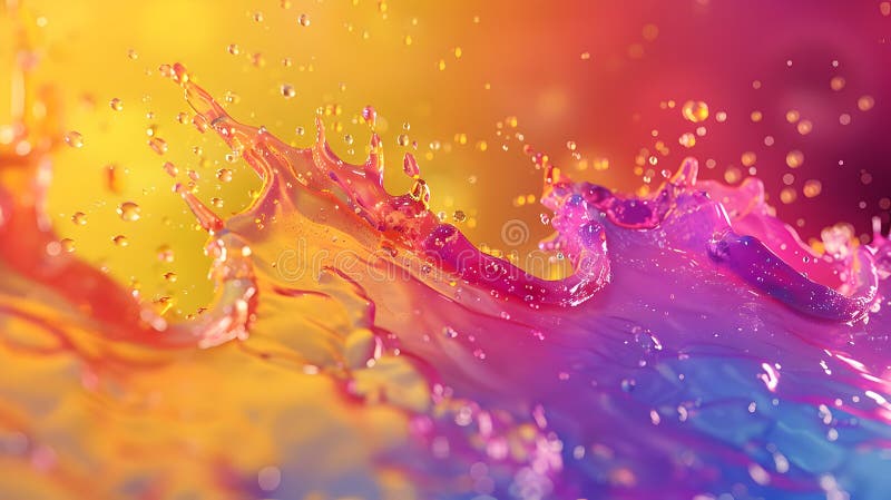 Vibrant Color Splash 3D Illustration Stock Illustration - Illustration ...