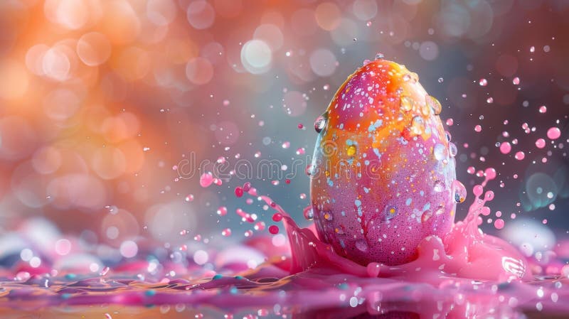 Vibrant Color Splash Egg - Generative AI Stock Image - Image of ...