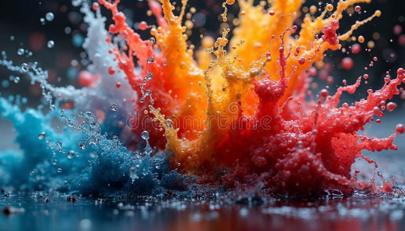Vibrant Color Splash: an Energetic Abstract Painting Stock Photo ...