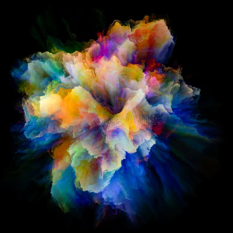 Vibrant Color Splash Explosion Stock Image - Image of center ...