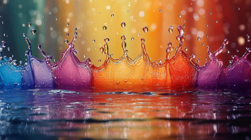 Vibrant Color Splash in Water - Generative Ai Stock Illustration ...
