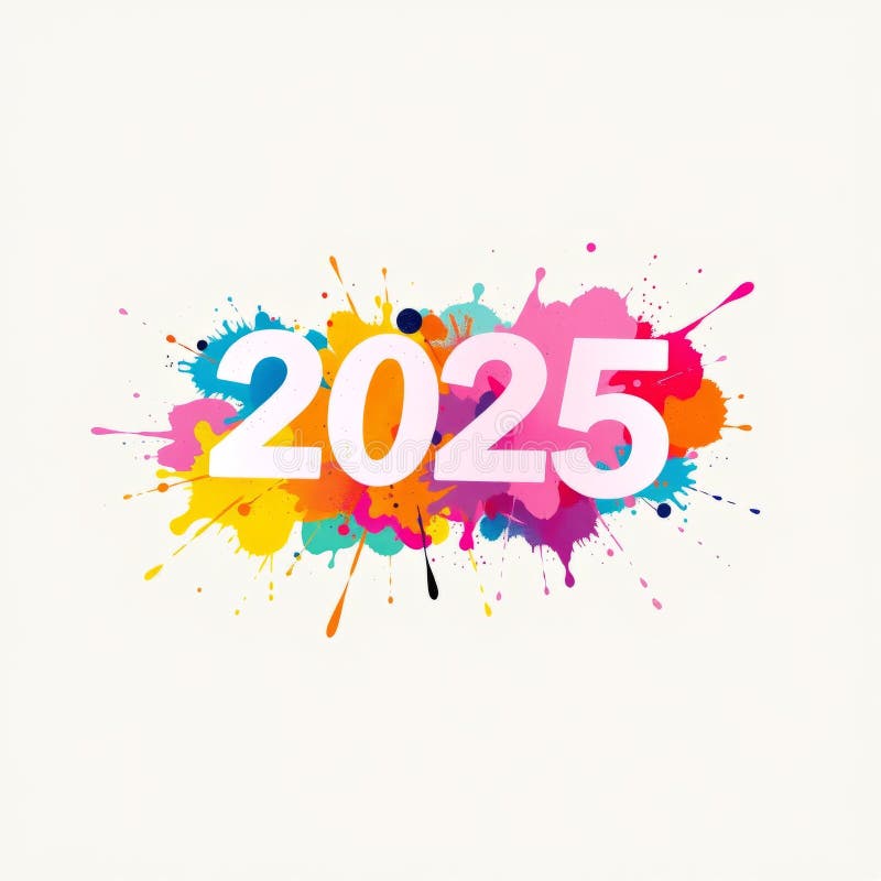 Splash of Colour 2025 Text 2025 Illustration Stock Illustration ...