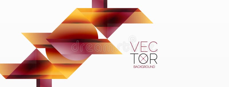 Vibrant Color Triangles and Circles on White Background Intertwine To ...