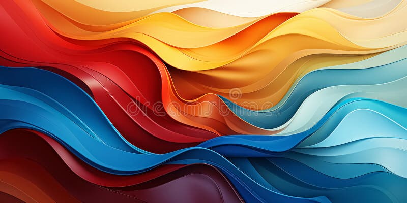 Vibrant Color Waveforms. AI Generation Stock Image - Image of yellow ...