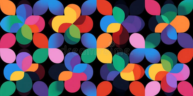 Vibrant Color Wheel Flower Pattern Seamless Texture Design Stock ...