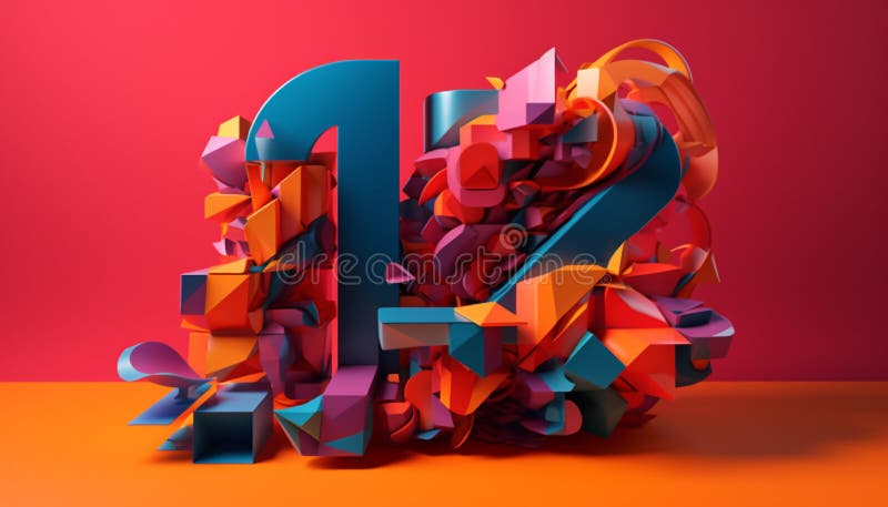 Vibrant Colored Abstract Shapes Celebrate Success in Modern Computer ...