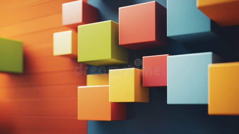Vibrant Colored Blocks Creative Art Display Abstract Art Concept ...