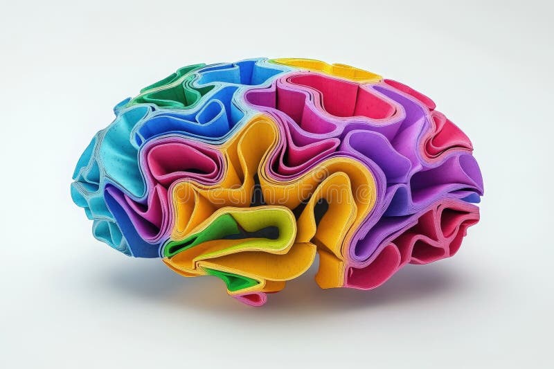 Colorful Human Brain Model Artistic Representation Intelligence and ...