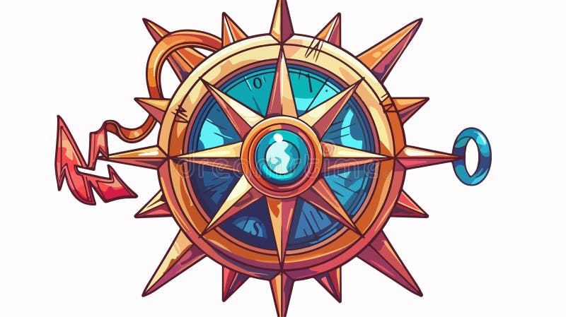 Vibrant Colored Cartoon Compass Illustration Vector Stock Vector ...