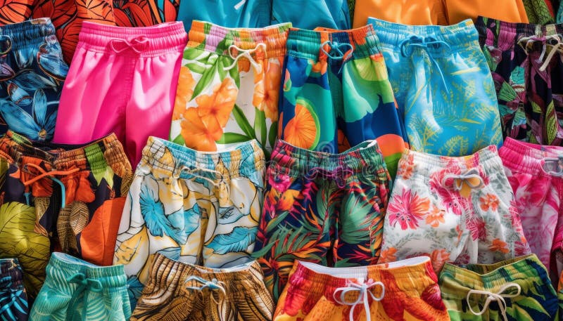 Vibrant Colored Clothing Collection in Store Display Generated by AI ...