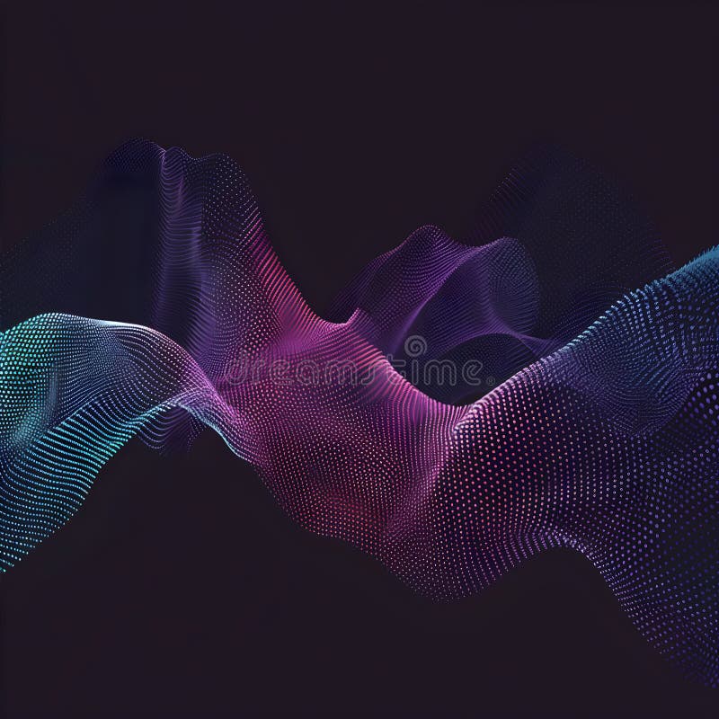 Vibrant Colored Digital Wave Pattern with a Dynamic Flow on a Dark ...