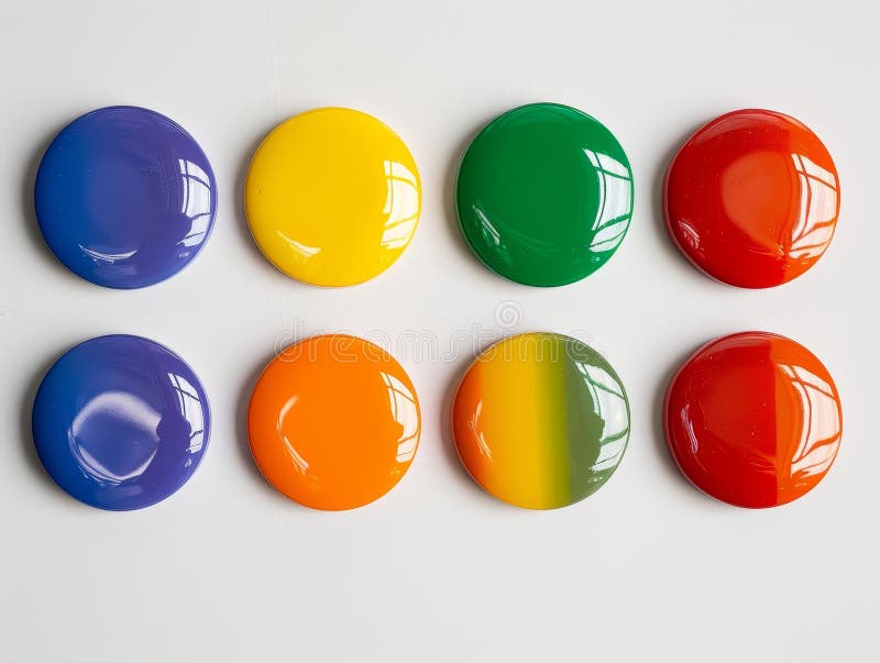 Vibrant Colored Discs on White Background Stock Illustration ...