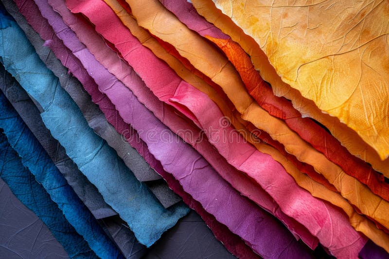 Vibrant Colored Fabrics in a Row with Diverse Textures and Patterns ...