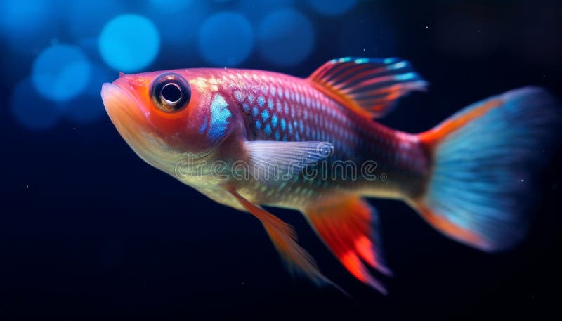 Vibrant Colored Fish Swimming in a Tropical Reef Generated by AI Stock ...