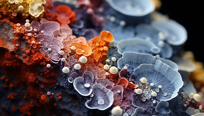 Vibrant Colored Fish in Underwater Reef Create Abstract Pattern ...