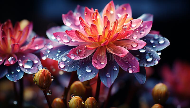 Vibrant Colored Flower Reflects Beauty in Nature Generated by AI Stock ...