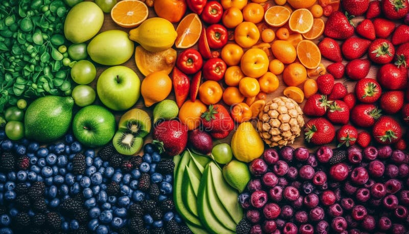 Vibrant Colored Fruit Collection, a Healthy and Refreshing Snack Option ...