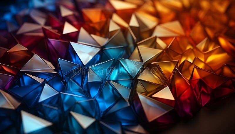 Vibrant Colored Geometric Shapes Create a Futuristic Glowing Backdrop ...