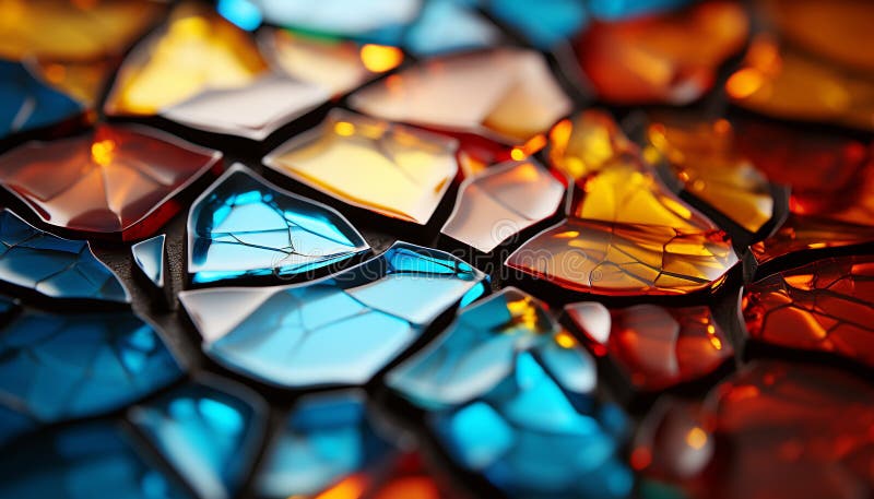 Vibrant Colored Glass Shapes Illuminate Modern Abstract Patterns ...