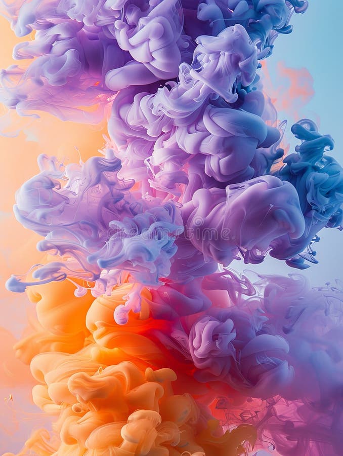 Vibrant Colored Inks Floating in Water Stock Illustration ...