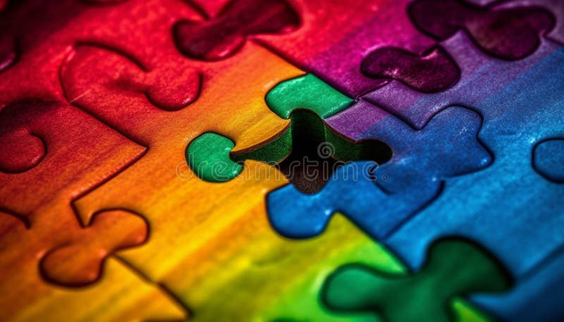 Vibrant Colored Jigsaw Puzzle Pieces Connect in Abstract Pattern ...