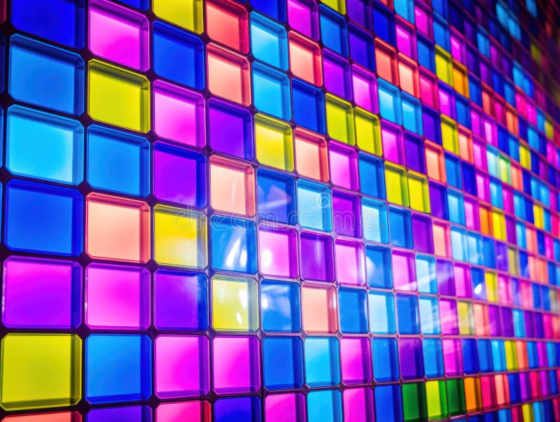 Vibrant Colored Light Panels Display Stock Illustration - Illustration ...