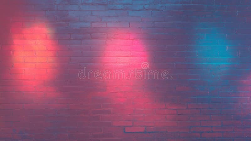 Vibrant Colored Light Projections on Rustic Brick Wall for Artistic ...