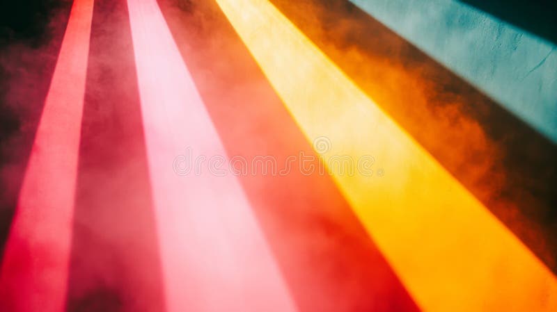 Vibrant Colored Light Rays through Haze Stock Illustration ...