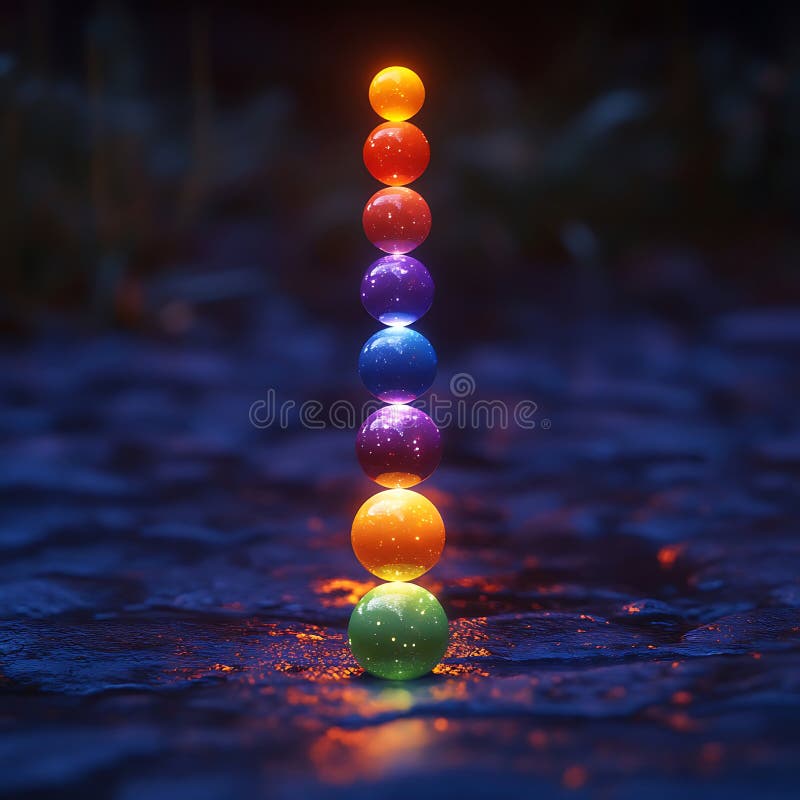 Vibrant Colored Orbs Stacked Neatly in a Dazzling Display Stock Photo ...