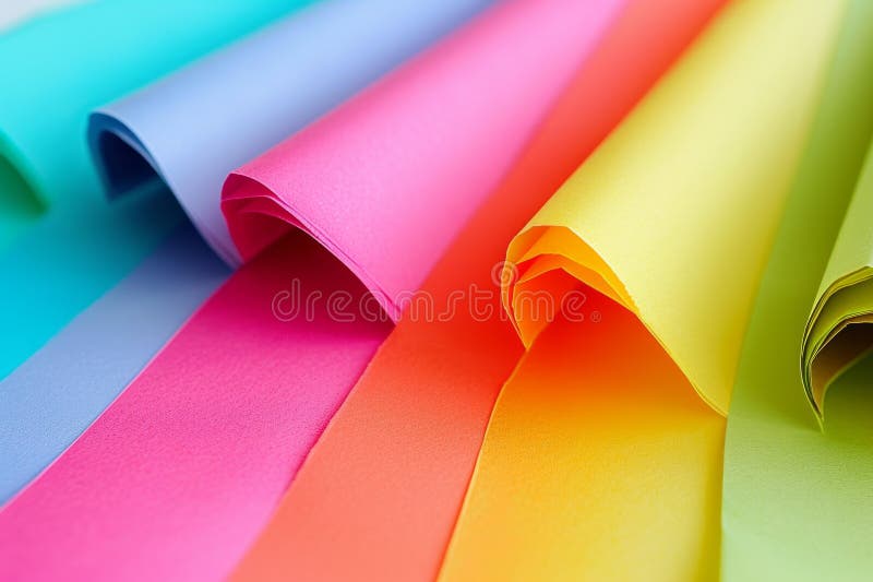 Vibrant Colored Paper Rolls on Smooth Background Stock Illustration ...