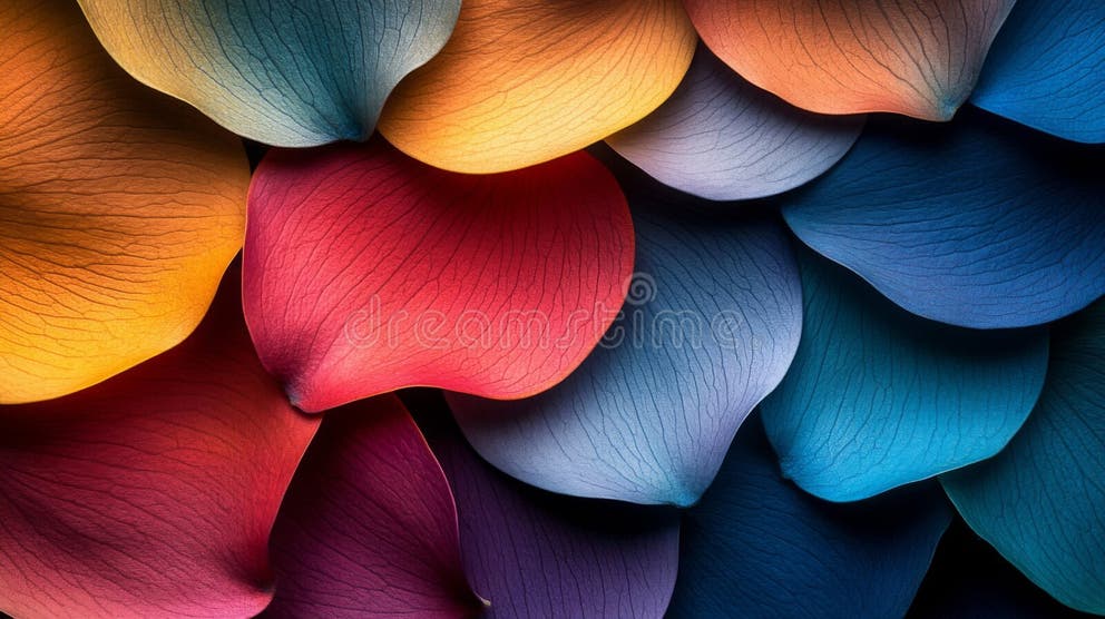 Vibrant Colored Petals Create Abstract Floral Design Stock Illustration ...