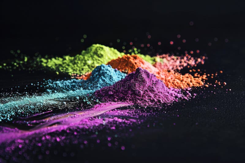 Vibrant Colored Powder Dark Background Perfect Creative Projects Stock ...
