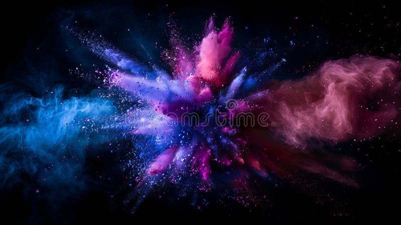 Vibrant Colored Powder Explosion on Black Background. Stunning Visuals ...