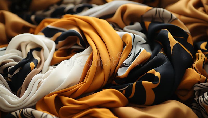 Vibrant Colored Silk Textiles Create Elegant Fashion Designs Generated ...