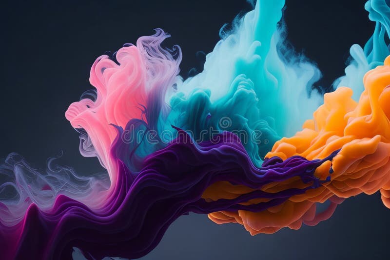 Vibrant Colored Smoke in Water: Stunning Ink Dissolution Visuals. Stock ...