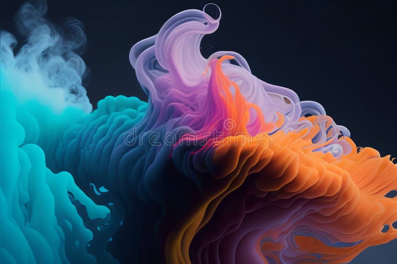 Vibrant Colored Smoke in Water: Stunning Ink Dissolution Visuals. Stock ...