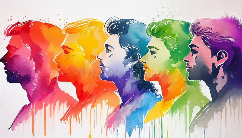Vibrant Colored Splash Sketch Representing PRIDE LGBTQ+ Month Stock ...