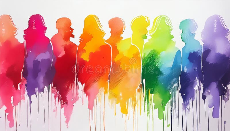 Vibrant Colored Splash Sketch Representing PRIDE LGBTQ+ Month Stock ...