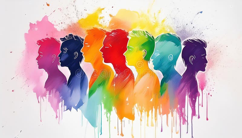 Vibrant Colored Splash Sketch Representing PRIDE LGBTQ+ Month Stock ...