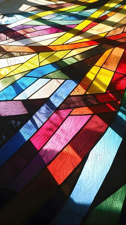 Vibrant Colored Stained Glass Patterns Stock Illustration ...