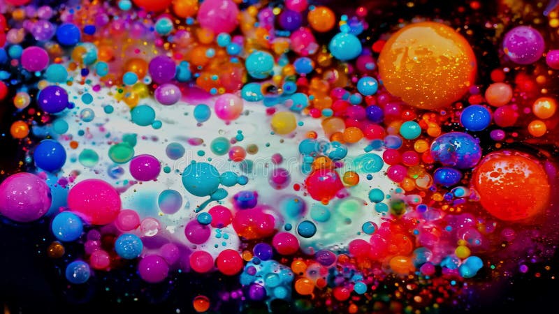 Vibrant and Colorful Abstract Bubble Patterns Set Against a Dark ...