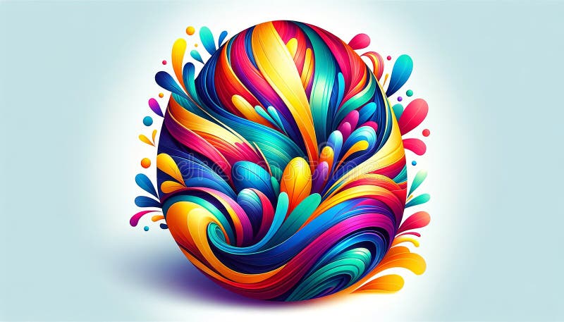 Vibrant, Colorful Abstract Easter Egg Illustration, Featuring Bright ...