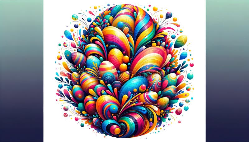 Vibrant, Colorful Abstract Easter Egg Illustration, Featuring Bright ...