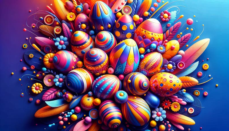 Vibrant and Colorful Abstract Easter Illustration, Featuring Bright ...