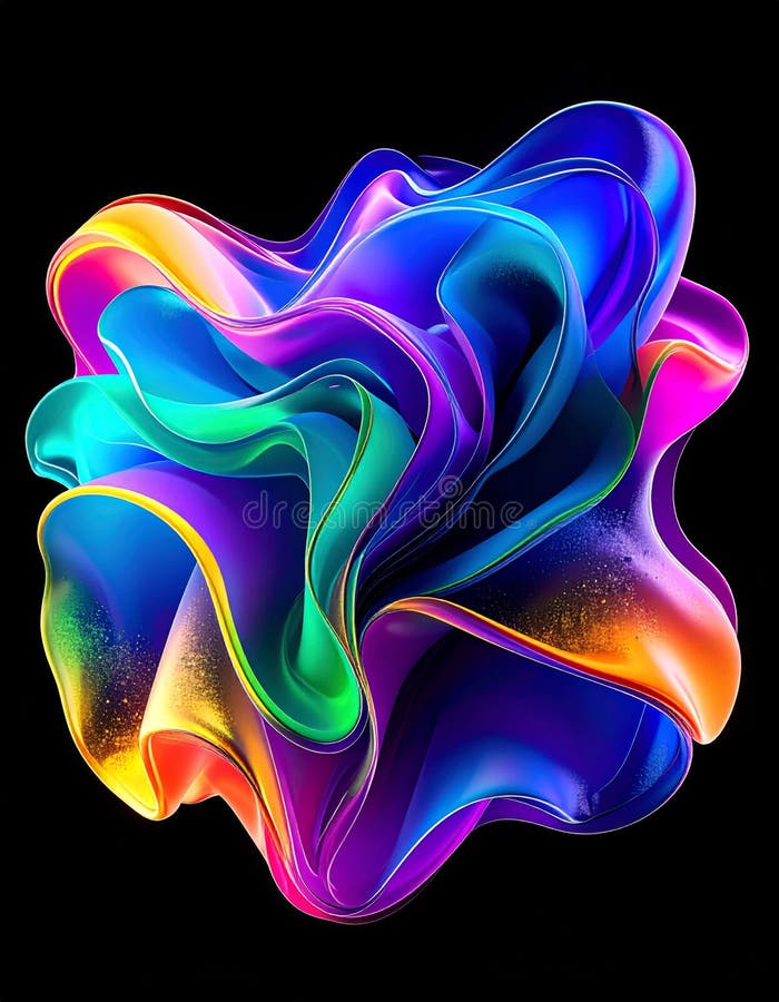 Vibrant Colorful Abstract Fluid Shapes Design Stock Illustration ...